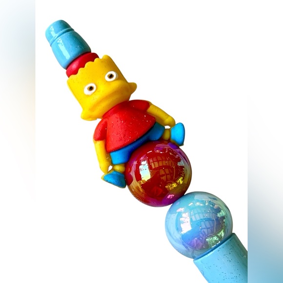 Other | Handmade Bart Simpson Beaded Pen | Poshmark